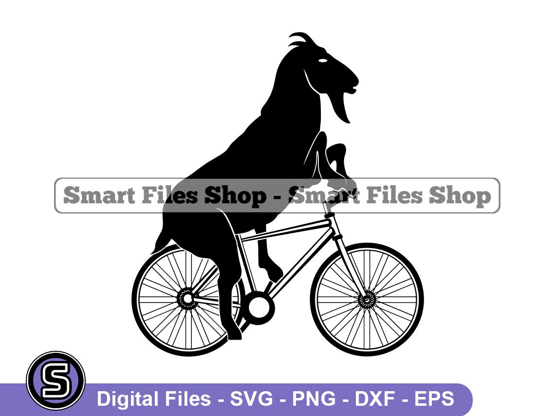 Goat Riding Bicycle Svg Goat Svg Bicycle Svg Farm Animals | Etsy