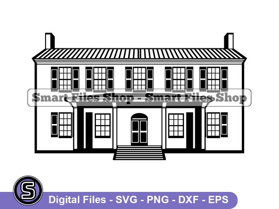Colonial House Svg Colonial Architecture Svg Real Estate | Etsy
