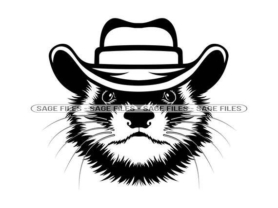 Ferret in Cowboy Hat Svg Ferret Svg Cowboy Svg Ferret Dxf - Etsy Australia