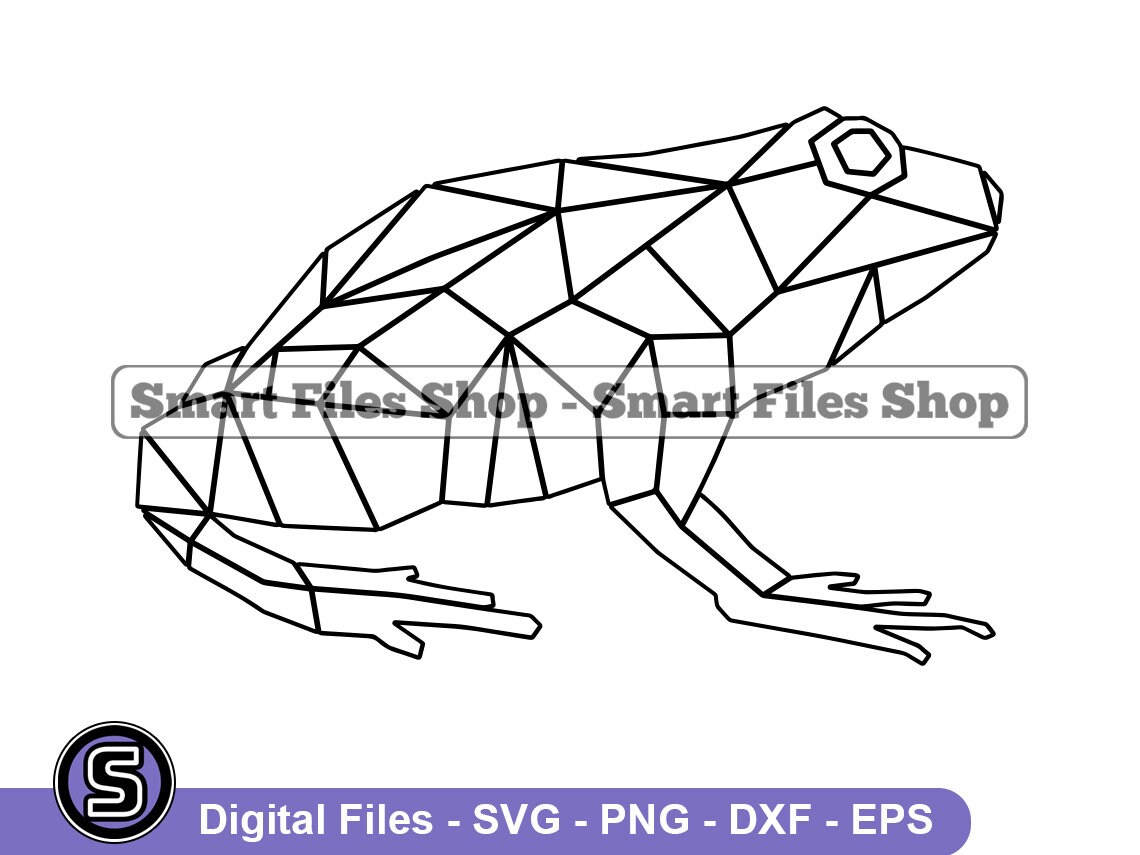 Geometric Frog Outline Svg Frog Svg Geometric Animals Svg - Etsy