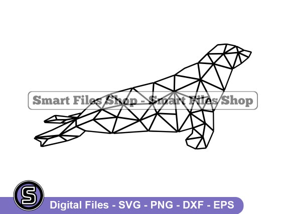Geometric Seal Outline Svg Seal Svg Sea Lion Svg Geometric | Etsy