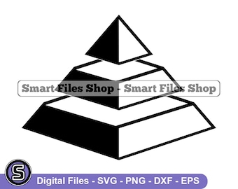 Pyramid SVG Cut File DXF PNG Clipart Silhouette Cricut - Etsy