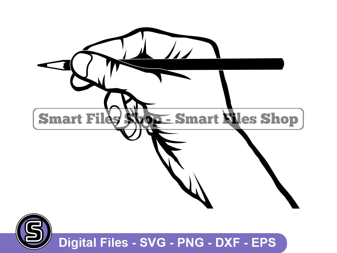 Hand Holding Pencil Svg Pencil Svg School Svg Pencil Dxf | Etsy