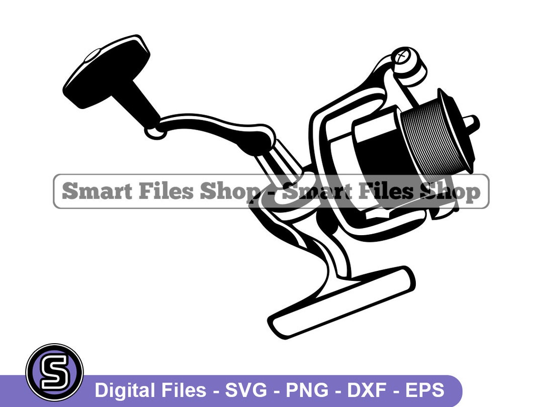 Fishing Rod Spinning Reel Svg, Fishing Rod Svg, Fishing Svg, Flyfishing ...