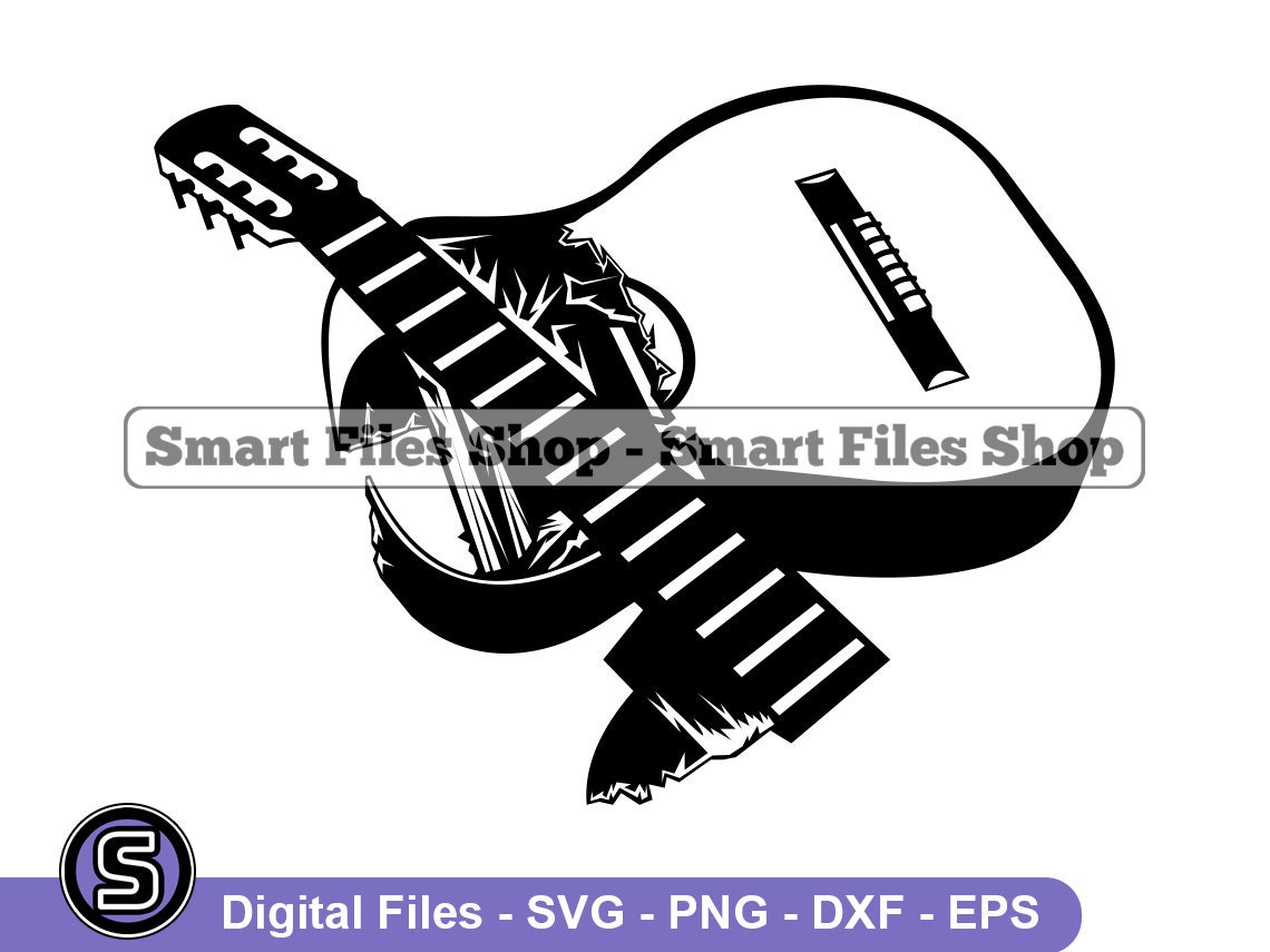 Smashed Guitar Svg Broken Guitar Svg Guitar Svg Guitar Dxf | Etsy