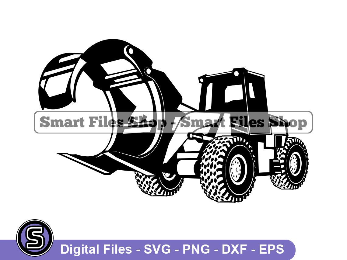 Wheel Loader With Log Fork Svg, Wheel Loader Svg, Heavy Equipment Svg ...