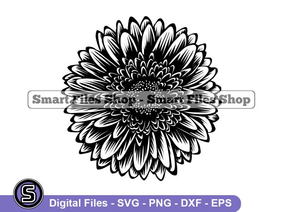 Gerbera Flower Svg Gerbera Svg Flower Svg Gerbera Dxf - Etsy