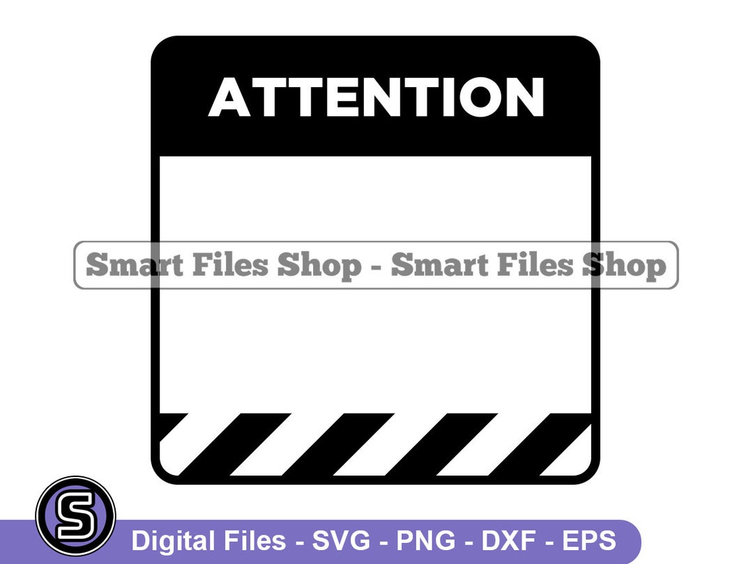 Attention Sticker SVG, Attention Svg, Sticker SVG, Attention Sticker ...