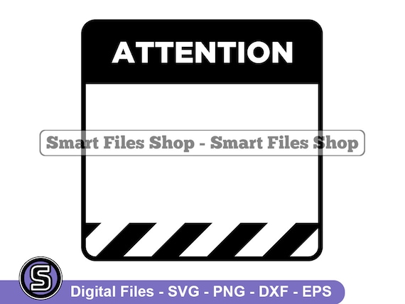 Attention Sticker SVG Attention Svg Sticker SVG Attention - Etsy