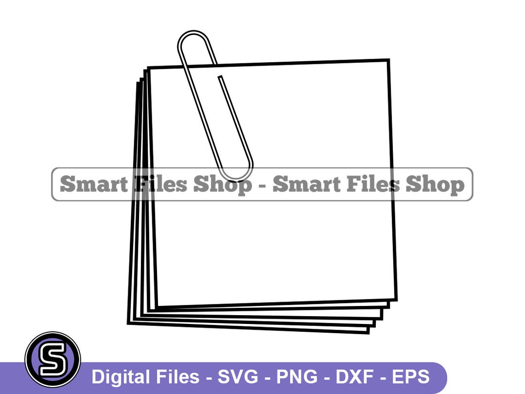 Paperclip Notes Svg, Sticky Notes Svg, Paperclip Svg, Sticky Notes Dxf ...