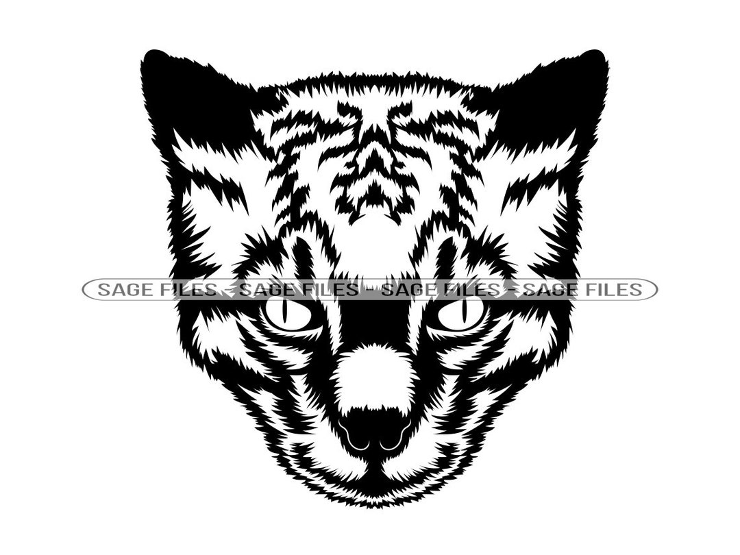 Ocelot Mascot SVG, Ocelot Face SVG, Ocelot Head Svg, Ocelot Dxf, Ocelot ...