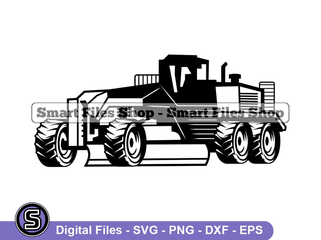 Road Grader 2 SVG, Road Grader Svg, Heavy Equipment Svg, Road Grader ...