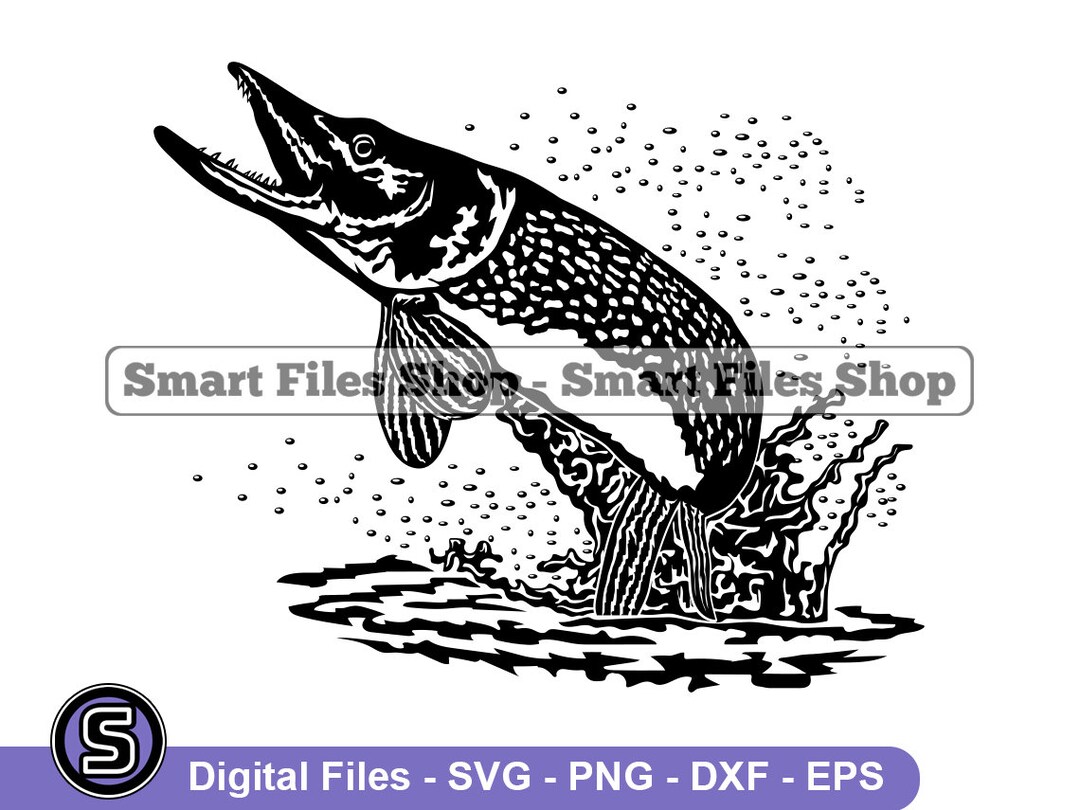 Northern Pike Fishing Svg, Fishing Svg, Northern Pike Svg, Northern ...