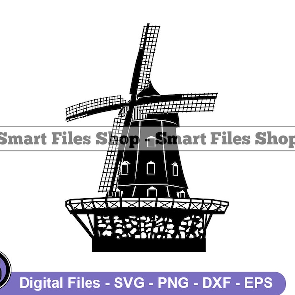 Windmill Svg - Etsy