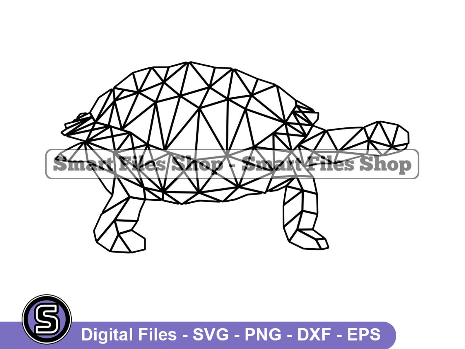 Geometric Turtle Outline Svg Turtle Svg Geometric Animals - Etsy