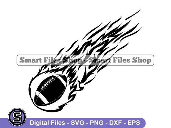 Flaming Football Svg Football Svg Football Dxf Football | Etsy