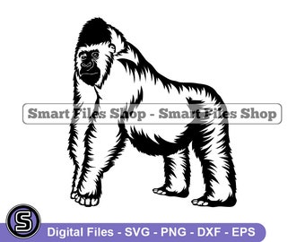 Silver Back Gorilla Svg - Etsy