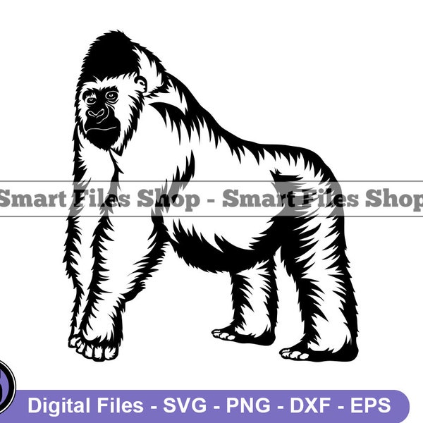 Silver Back Gorilla Svg - Etsy