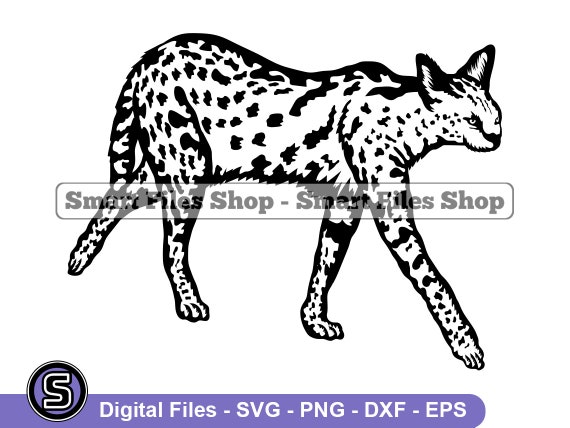 Serval SVG Animals Svg Serval Cut Files Serval Dxf Serval - Etsy