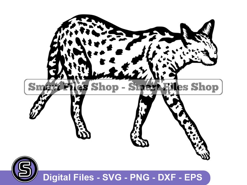 Serval SVG Animals Svg Serval Cut Files Serval Dxf Serval - Etsy