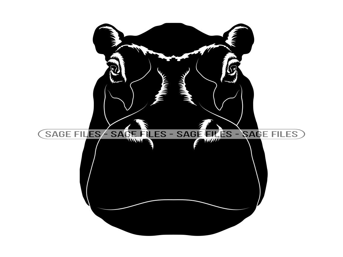 Hippo Mascot SVG Hippo Face SVG Hippo Head Svg Hippo Dxf - Etsy