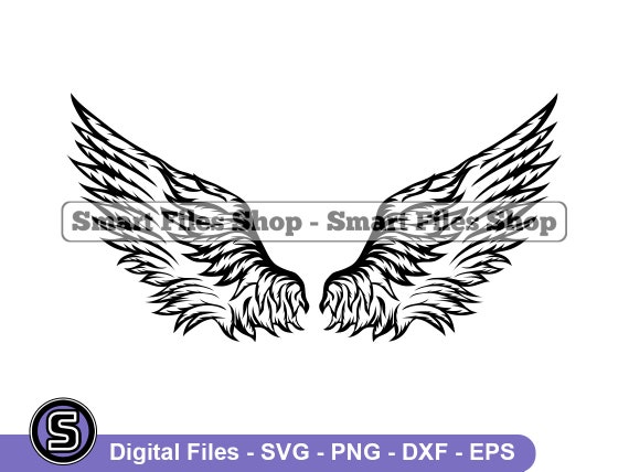 Wings 5 SVG Wings SVG Flying Svg Wings Dxf Wings Png | Etsy