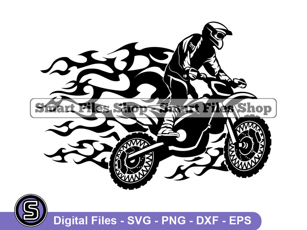 Flaming Motocross Rider Svg Motocross Svg Stunt Bike Svg - Etsy