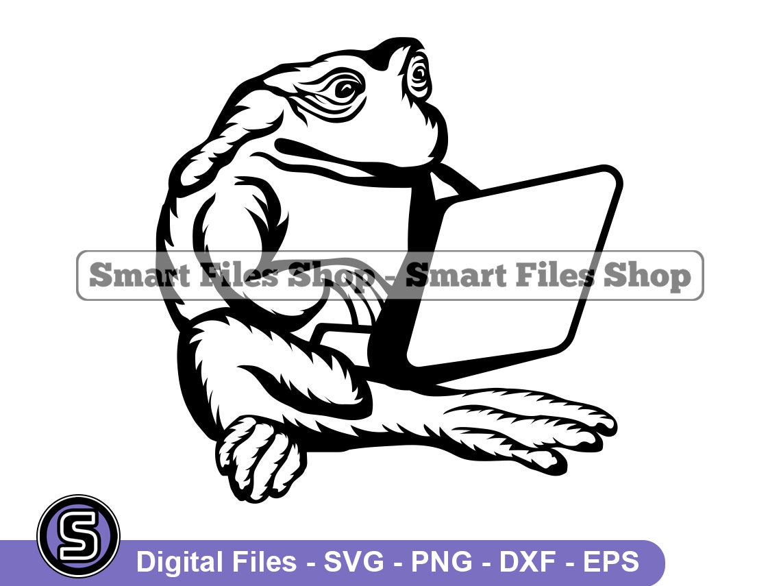 Frog on A Laptop SVG Frog Svg Toad Svg Cute Frog Svg Frog - Etsy
