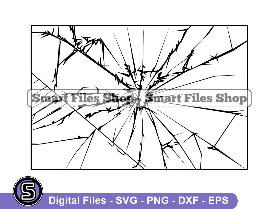 Cracked Screen Svg Cracked Svg Broken Svg Smashed Svg - Etsy