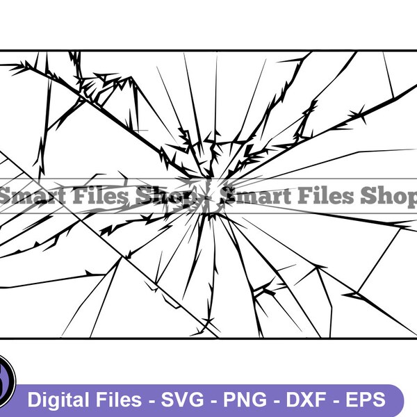 Smashed Screen Svg - Etsy