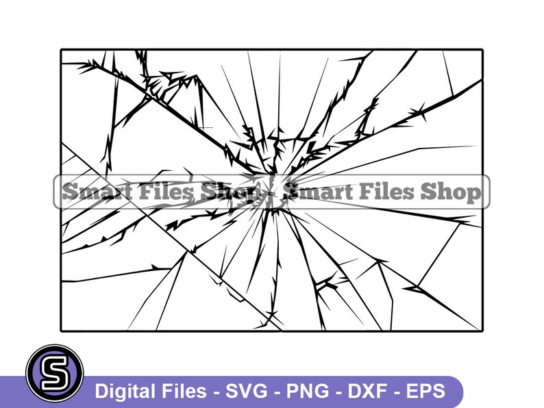 Cracked Screen Svg Cracked Svg Broken Svg Smashed Svg - Etsy