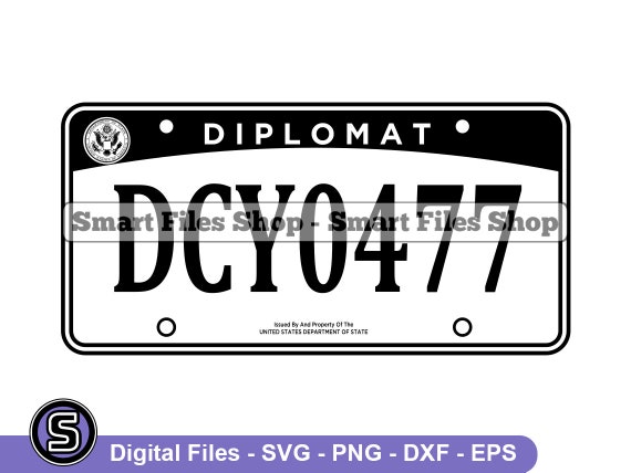Diplomat Licence Plate Svg Driving Svg Driver Svg Diplomat - Etsy