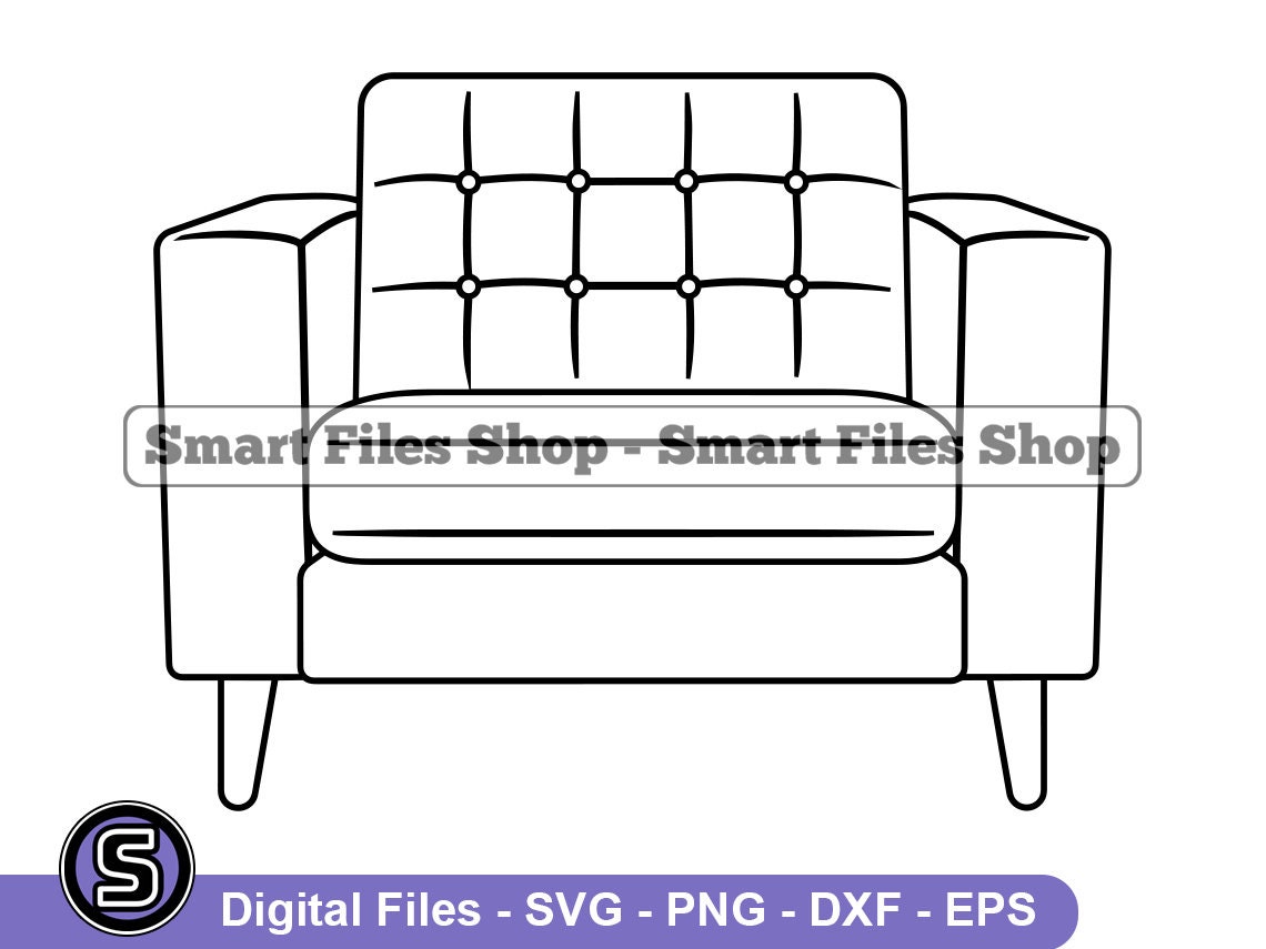Armchair Outline Svg Armchair Svg Furniture Svg Armchair - Etsy