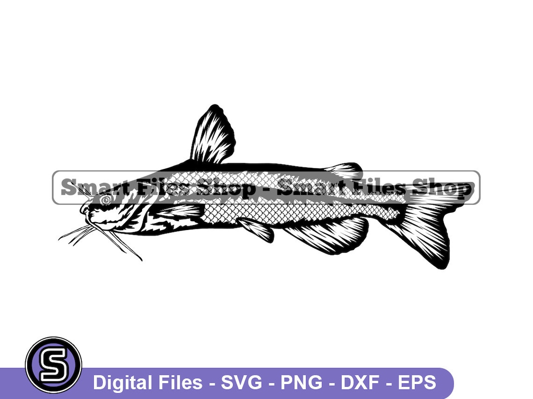 White Bullhead Svg, Fish Svg, Fishing Svg, Fishing Dxf, Fishing Png ...