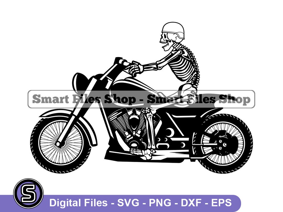Skeleton Riding Motorcycle Svg, Motorcycle Svg, Biking Svg, Motorcycle ...