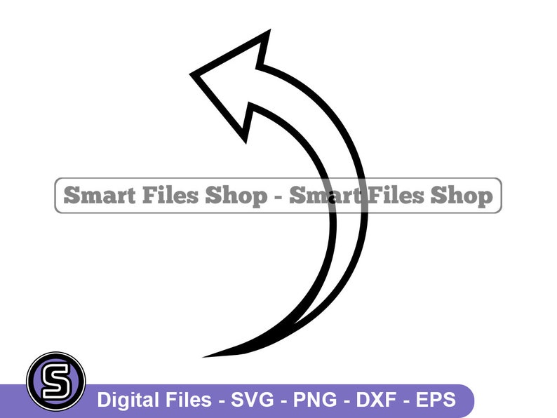 Curved Arrow Outline Svg, Arrow Svg, Direction Svg, Arrow Dxf, Arrow ...