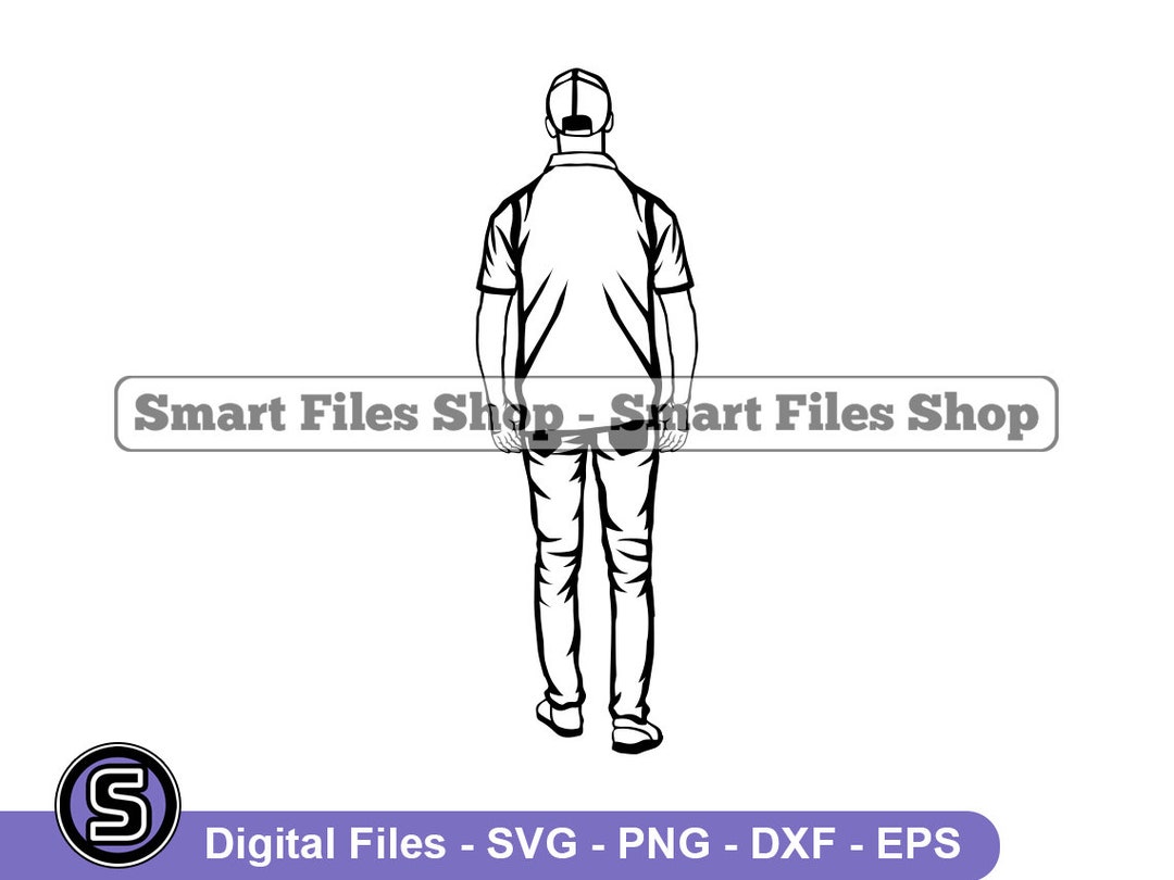 Man Walking Svg, Man in Baseball Cap Svg, Man Svg, Man Walking Dxf, Man ...