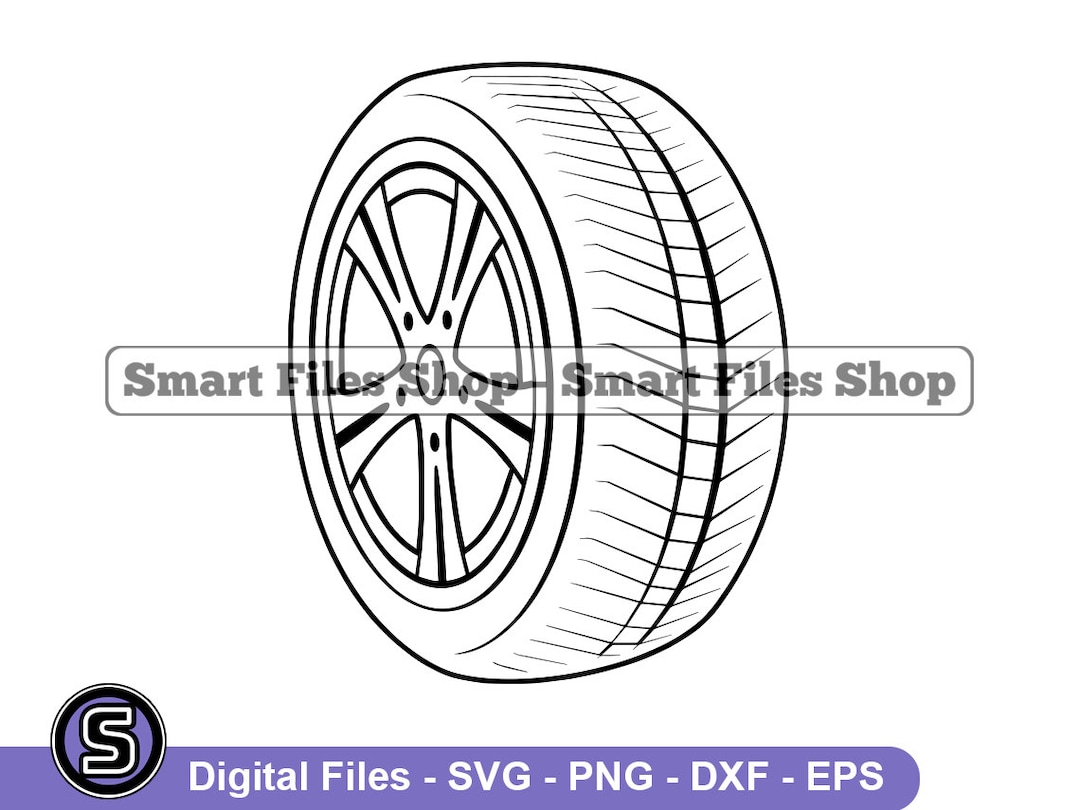 Car Tire Outline 3 Svg, Car Svg, Car Tire Dxf, Car Tire Png, Car Tire ...