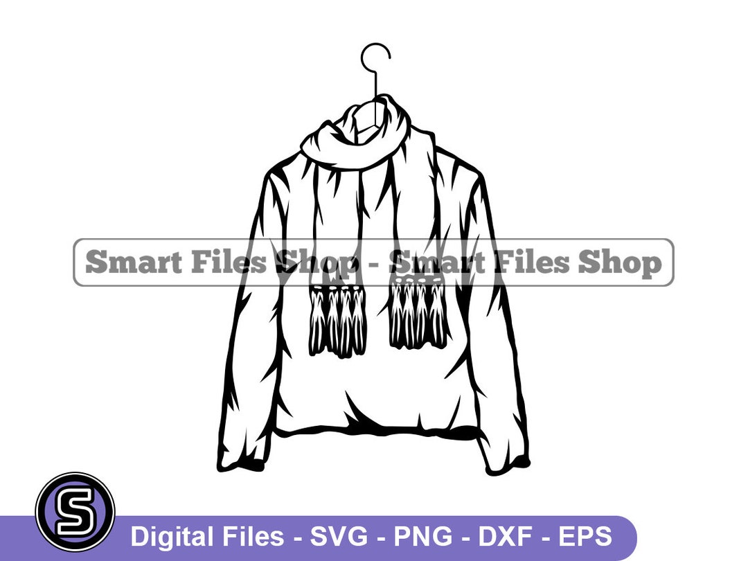 Sweater on Hanger Svg, Sweater Svg, Sweater Mockup Svg, Sweater Dxf ...