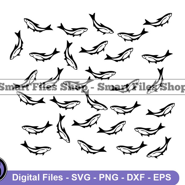 School of Fish Svg - Etsy