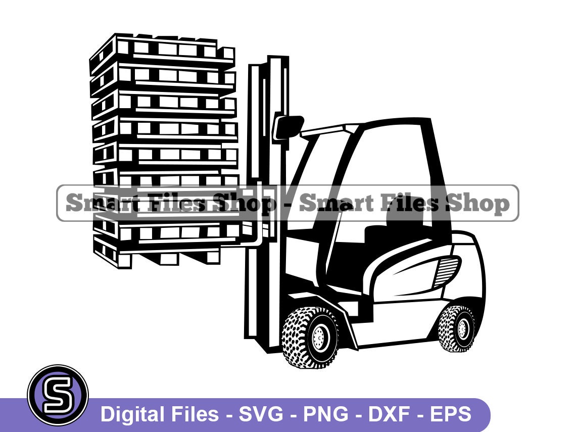 Forklift With Pallets 2 Svg Forklift Svg Warehouse Svg | Etsy