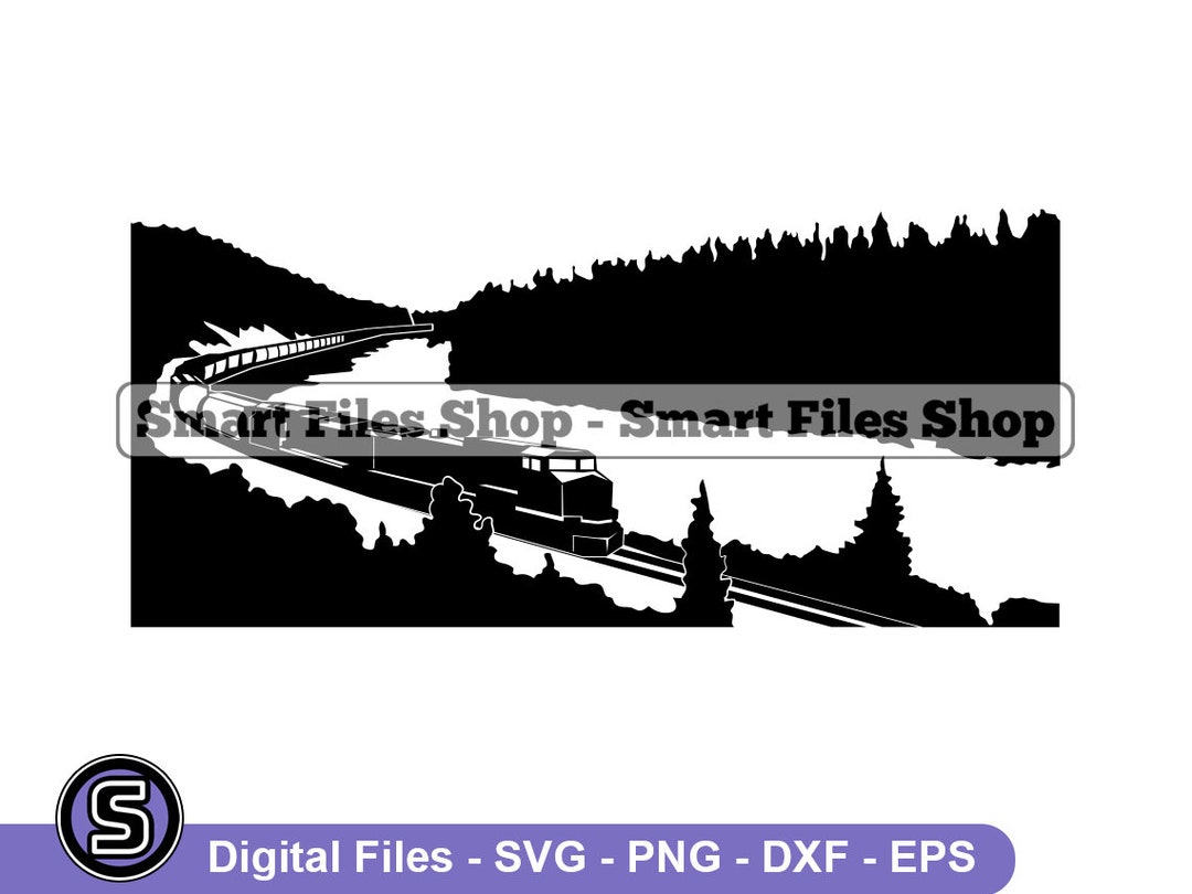 Tren largo en el bosque svg, tren svg, locomotora svg, tren de carga ...