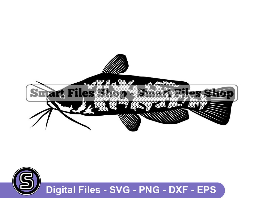 Brown Bullhead Svg, Fish Svg, Fishing Svg, Fishing Dxf, Fishing Png ...
