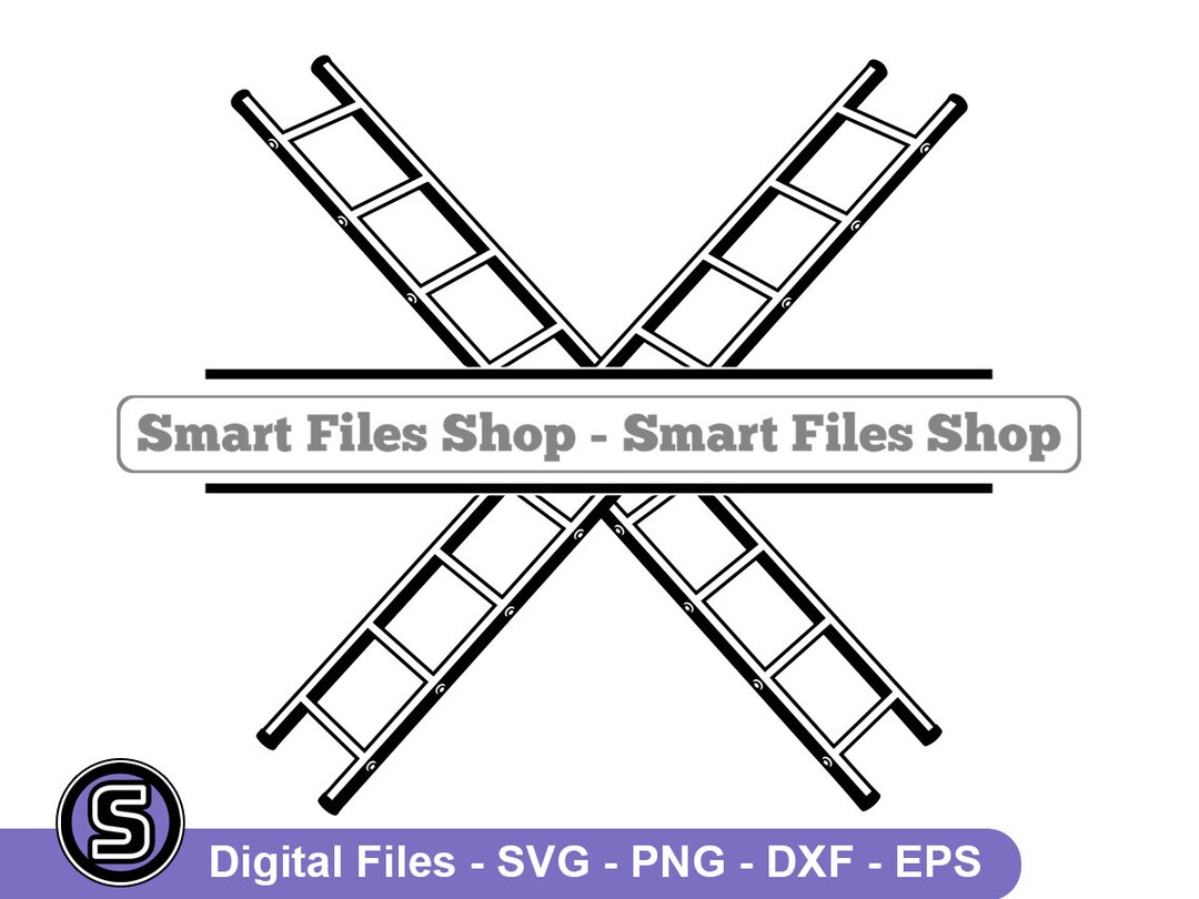 Ladder Split Monogram SVG, Ladder Svg, Ladder Logo Svg, Ladder Dxf ...