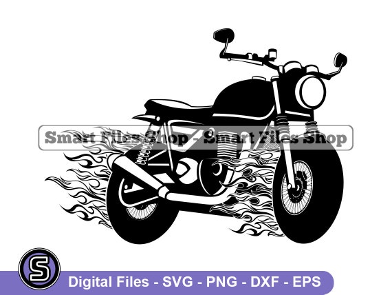Flaming Motorcycle Wheels Svg Motorcycle Svg Motorcycle Logo | Etsy