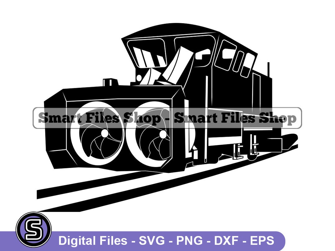 Rotary Snowplow Train 2 Svg, Train Svg, Snow Removal Svg, Rotary ...