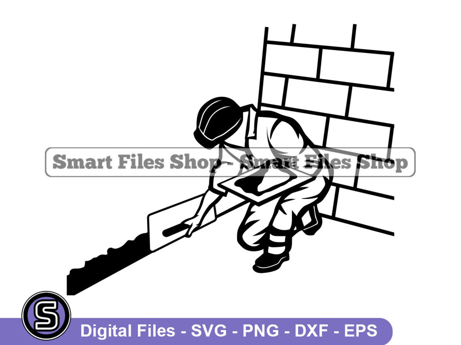 Stucco Worker #2 SVG, Stucco SVG, Contractor Svg, Builder Svg, Stucco ...