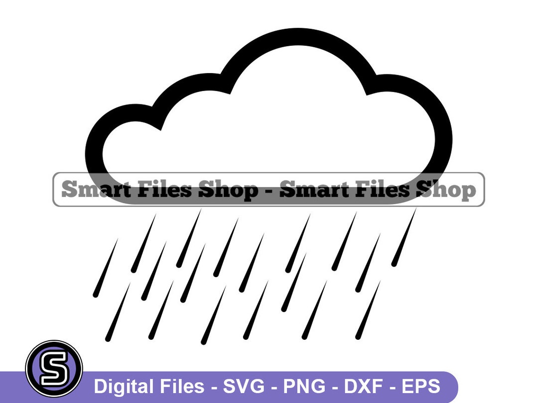 Rain SVG, Weather Svg, Raining Svg, Rain Cloud Svg, Rain Dxf, Rain Png ...