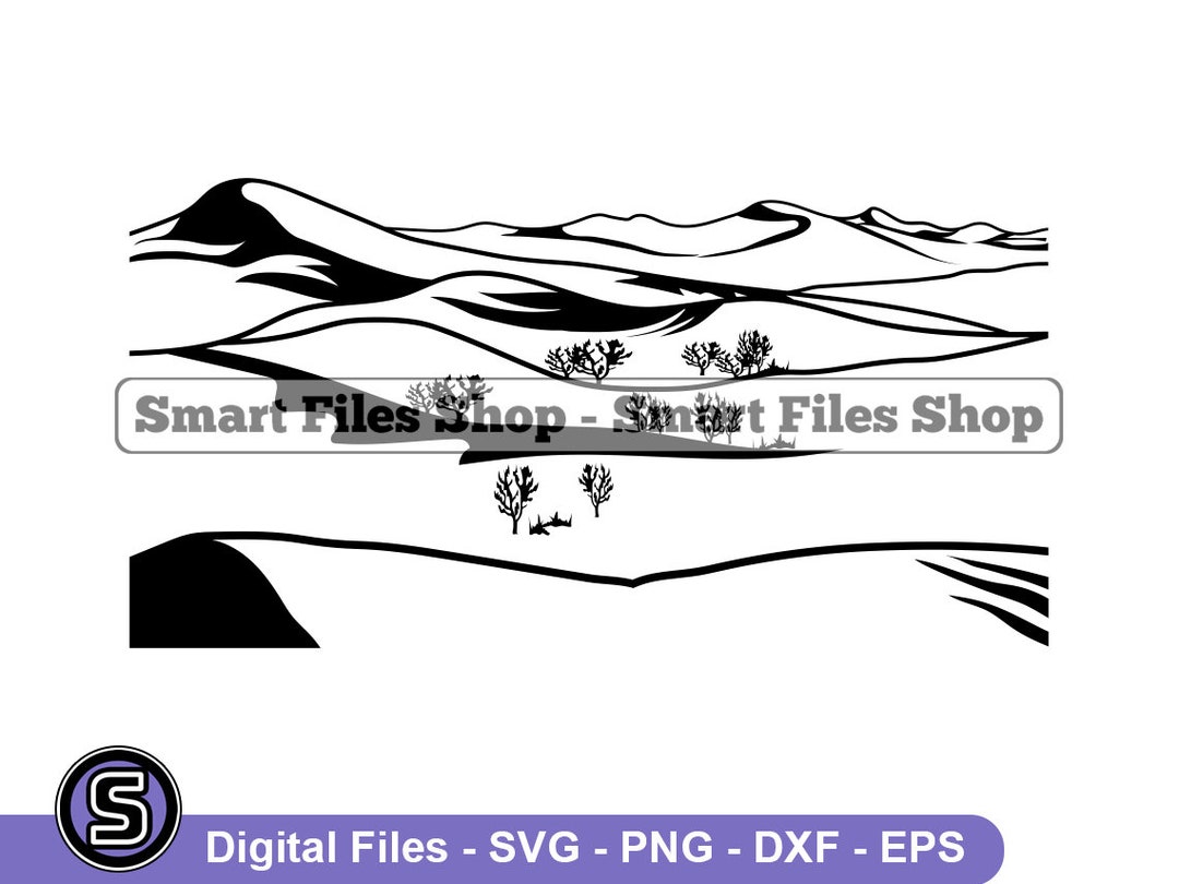 Sand Dunes #2 Svg, Sand Dunes Svg, Desert Svg, Desert Landscape Svg ...
