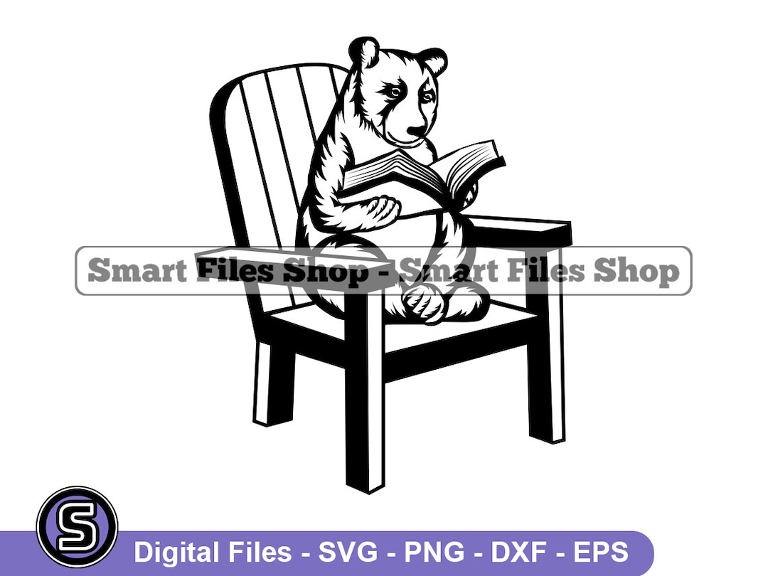 Bear Reading A Book SVG Bear Svg Reading Svg Study Svg - Etsy